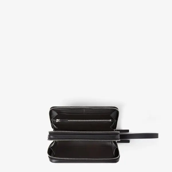 Fendi Standing Clutch Black Ff Zucca Jacquard Pouch